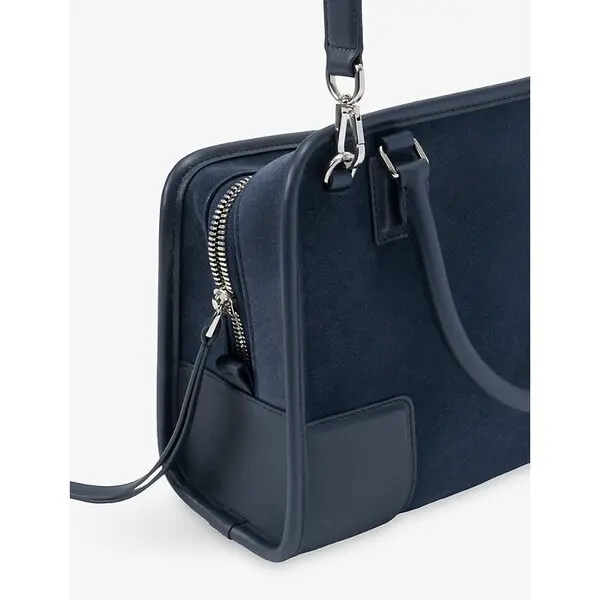Loewe Amazona 180 Small Suede Top-handle Bag - Deep Navy