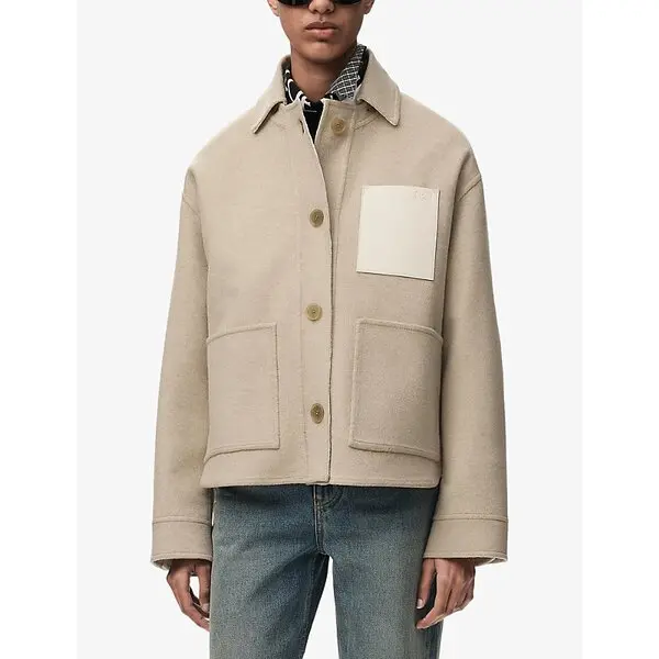 Loewe Workwear Wool And Cashmere Jacket - Beige/white