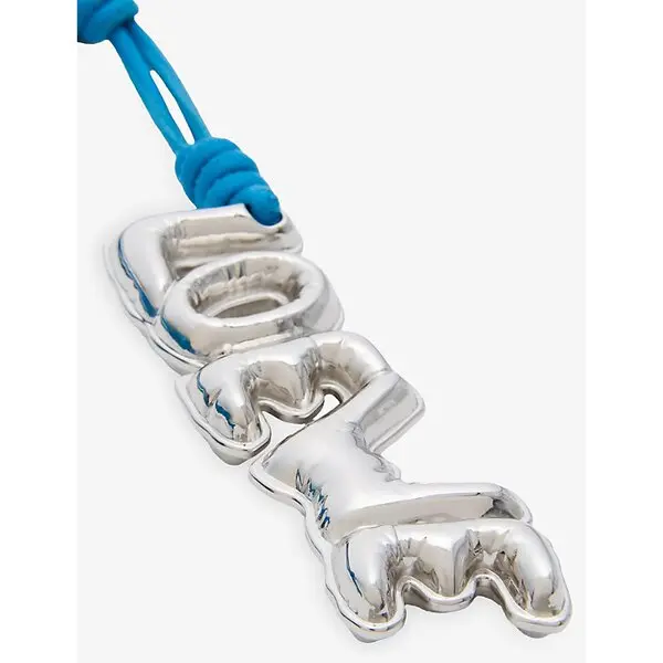 Loewe Blown Inflated Logo Brass Bag Charm - Silver