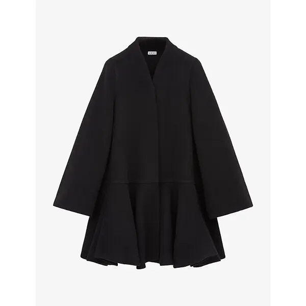Loewe Short Collarless Wool-cashmere Coat