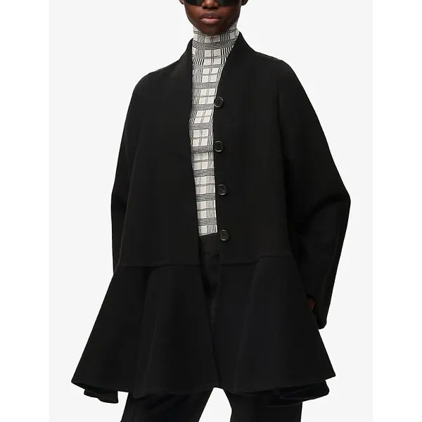 Loewe Short Collarless Wool-cashmere Coat