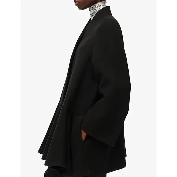 Loewe Short Collarless Wool-cashmere Coat
