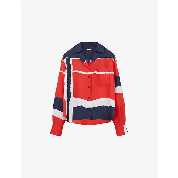 Loewe Colour-block Silk Pyjama Blouse