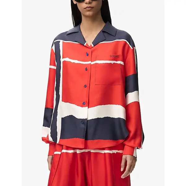 Loewe Colour-block Silk Pyjama Blouse