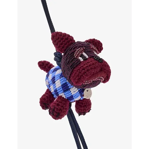 Loewe X Cosima Von Bonin Bulldog Wool And Cotton-blend Bag Charm - Multicolor