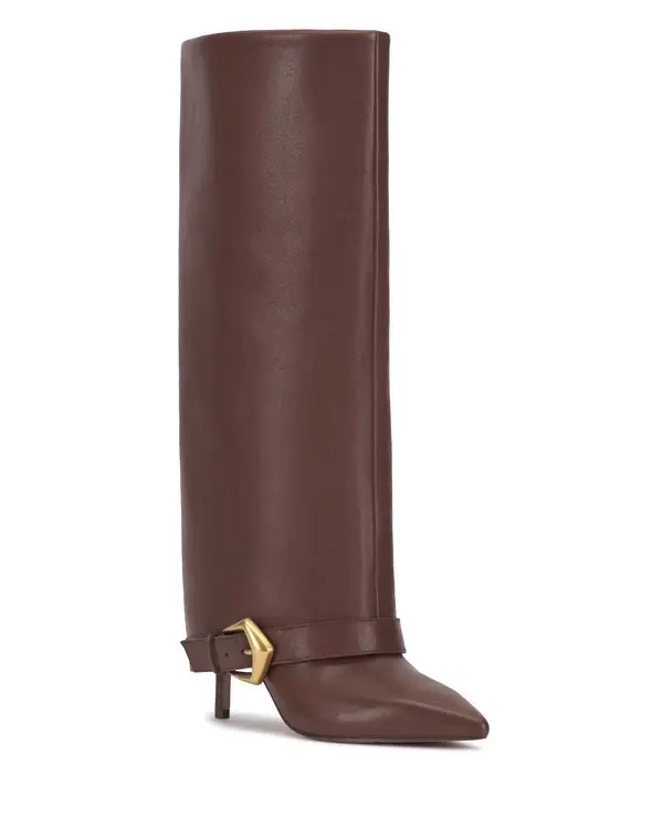 Vince Camuto Margee Cuff Knee High Boot - Java Leather