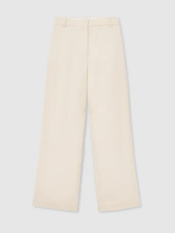 REISS Juniper Jacquard-stripe Wide-leg Trousers