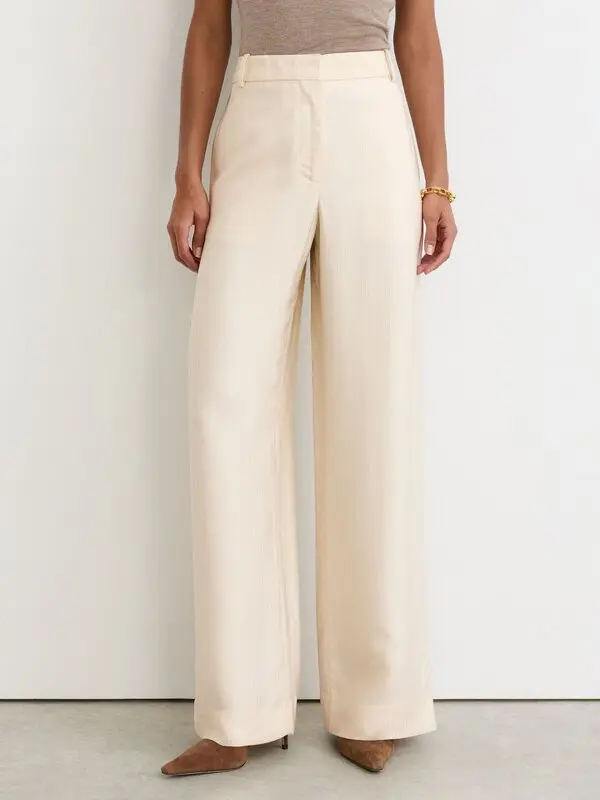 REISS Juniper Jacquard-stripe Wide-leg Trousers