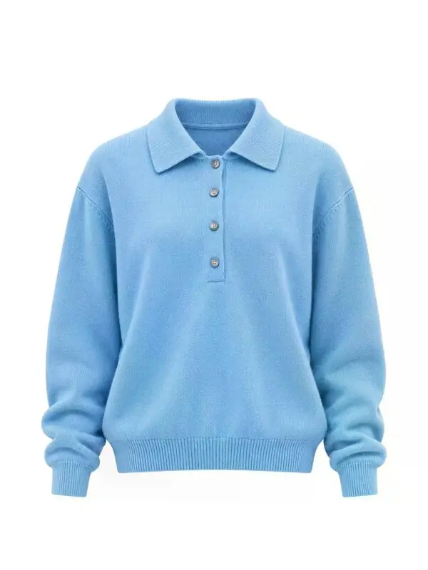 LOW CLASSIC Polo-collar Long-sleeve Sweater