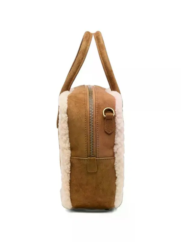 Ash Becca Shearling-trim Suede Tote Bag