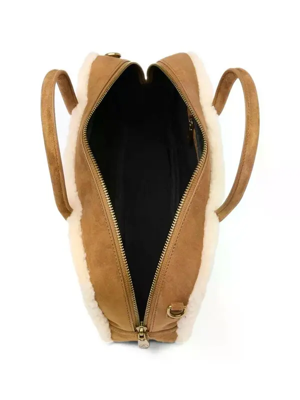 Ash Becca Shearling-trim Suede Tote Bag
