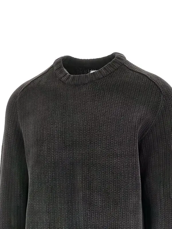 C.P. COMPANY Lens-detail Ribbed-knit Sweater - Grey