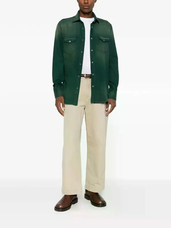 SARTORIO NAPOLI Faded-effect Western-yoke Shirt