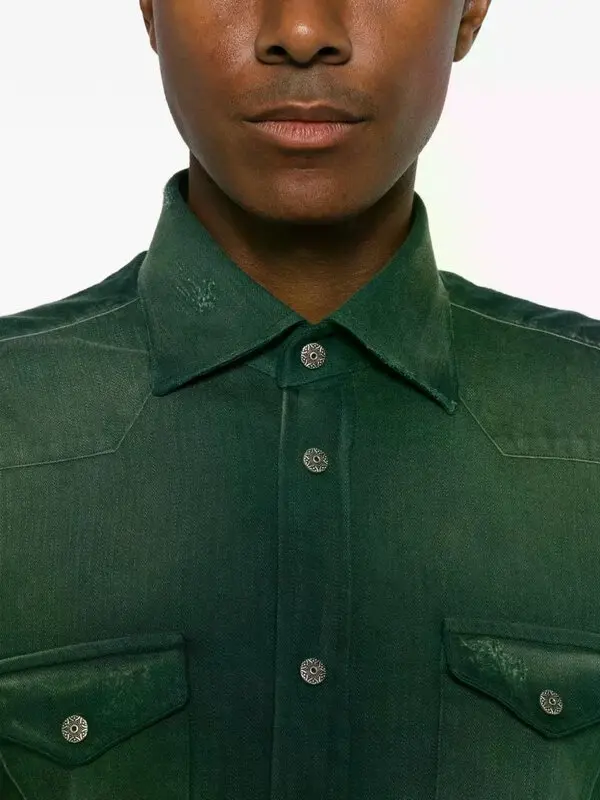 SARTORIO NAPOLI Faded-effect Western-yoke Shirt