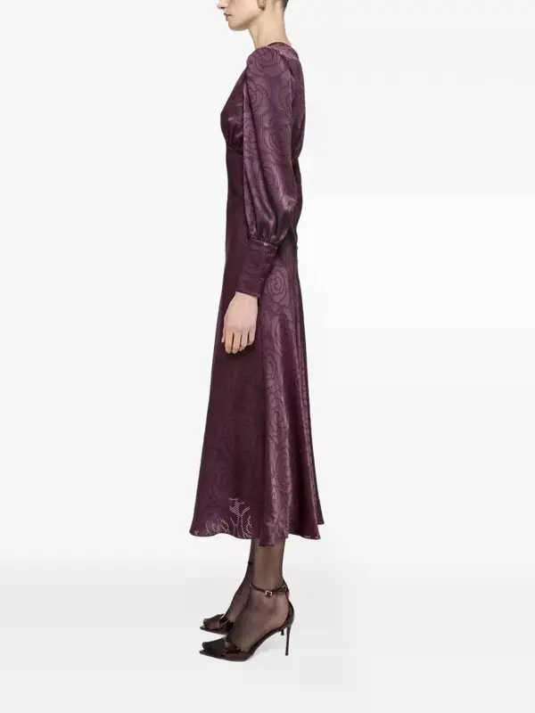 NISSA Satin Effect Viscose Midi Dress