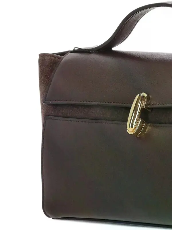 Savette Suede-panelled Leather Tote Bag
