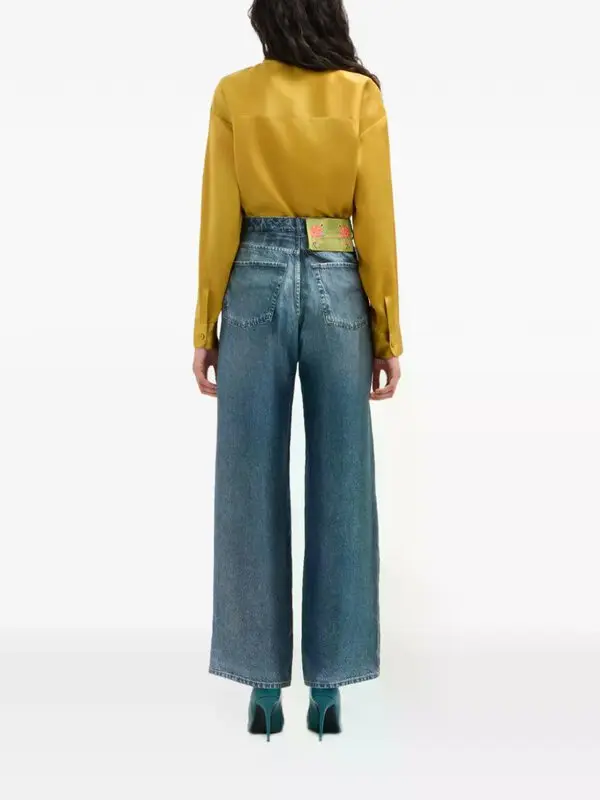 PIERRE-LOUIS MASCIA Aloe Faux-denim Silk Trousers