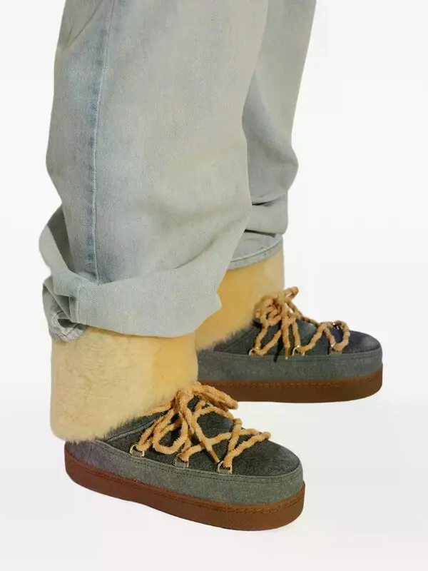 Inuikii Shearling-trim Denim Snow Boots
