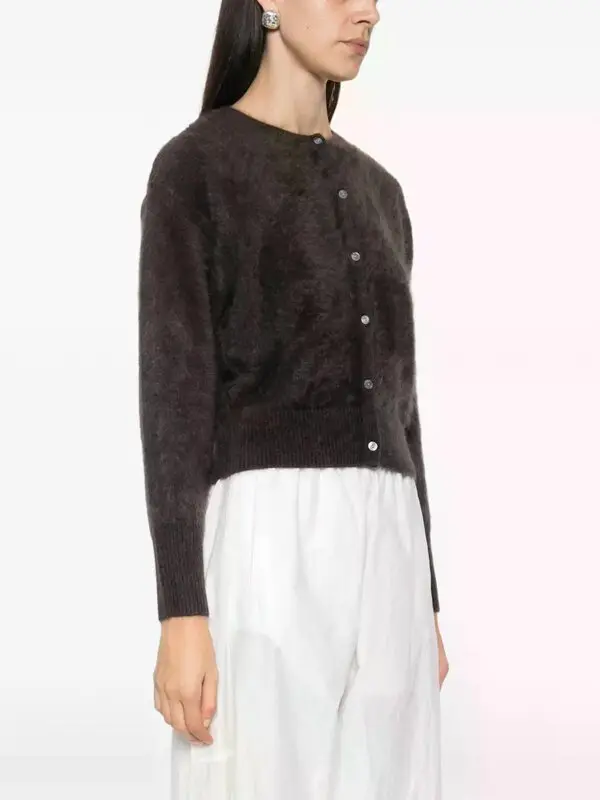 Almada Label Brushed-knit Cardigan - Brown