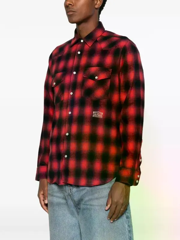 Aries Plaid Western Shirt - Red