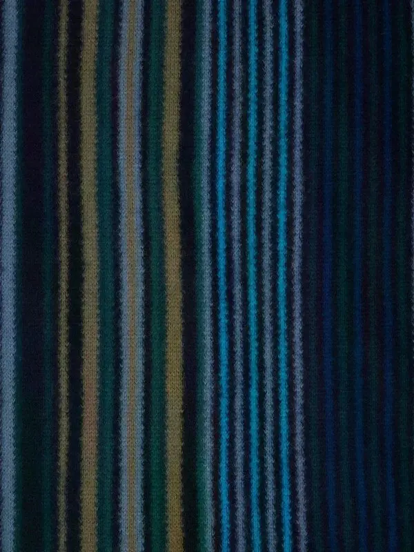 Paul Smith Navy Wool Double-side Stripe Scarf