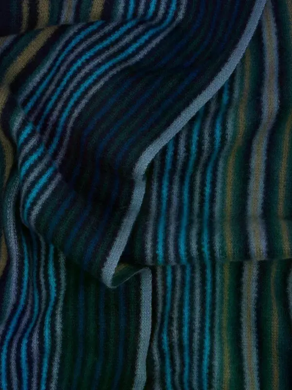 Paul Smith Navy Wool Double-side Stripe Scarf