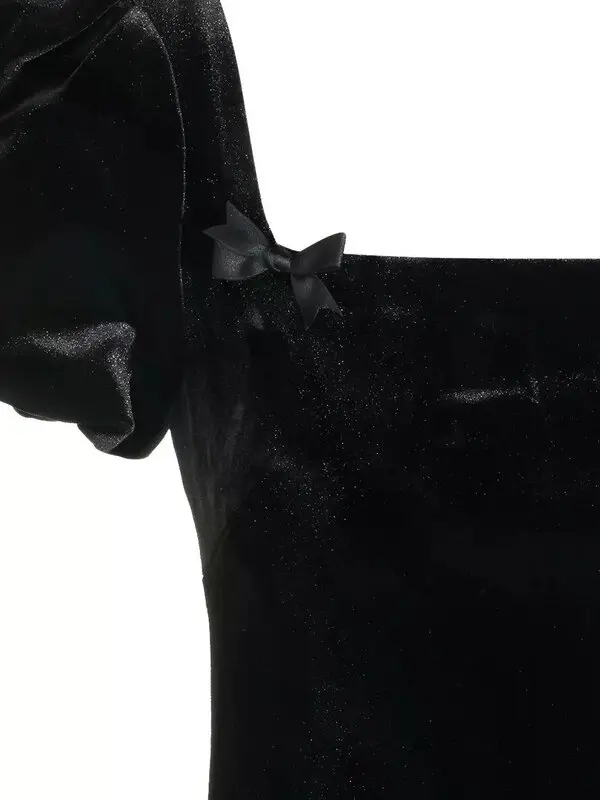 SELF-PORTRAIT Velvet Bubble Peplum Midi Dress