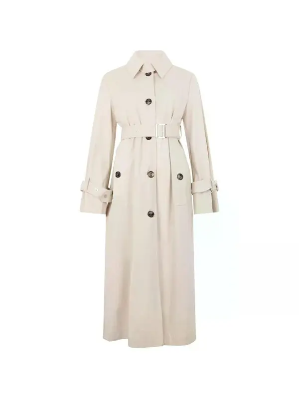 MOORER Avorio Belted Button-up Trench Coat