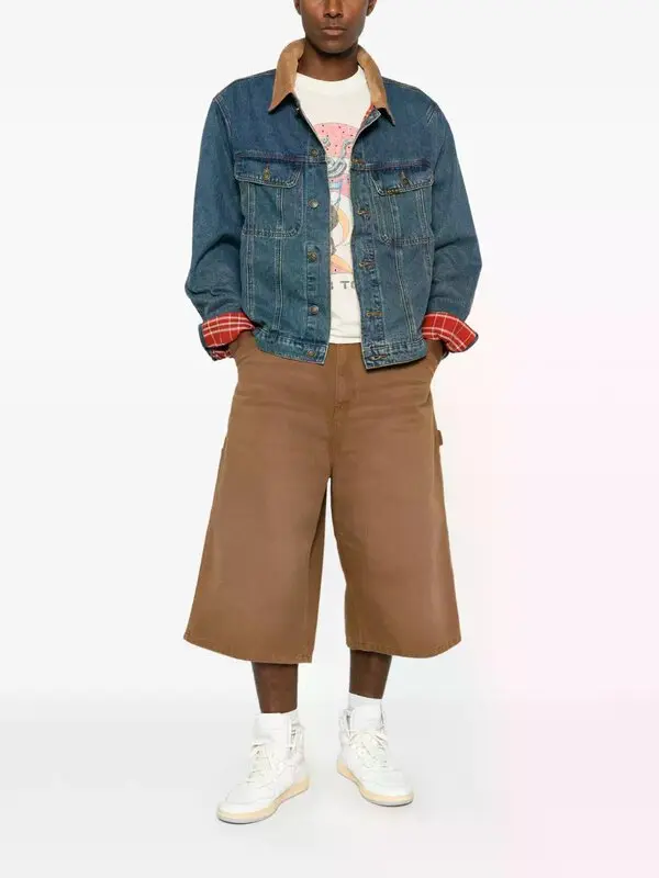 ONE OF THESE DAYS Corduroy-collar Denim Jacket