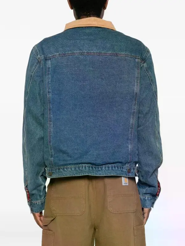 ONE OF THESE DAYS Corduroy-collar Denim Jacket