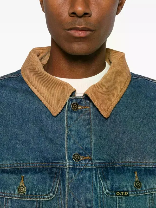 ONE OF THESE DAYS Corduroy-collar Denim Jacket