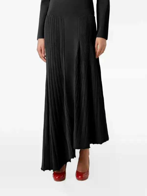 Gauge81 Adra Asymmetric Pleated Maxi Skirt - Black