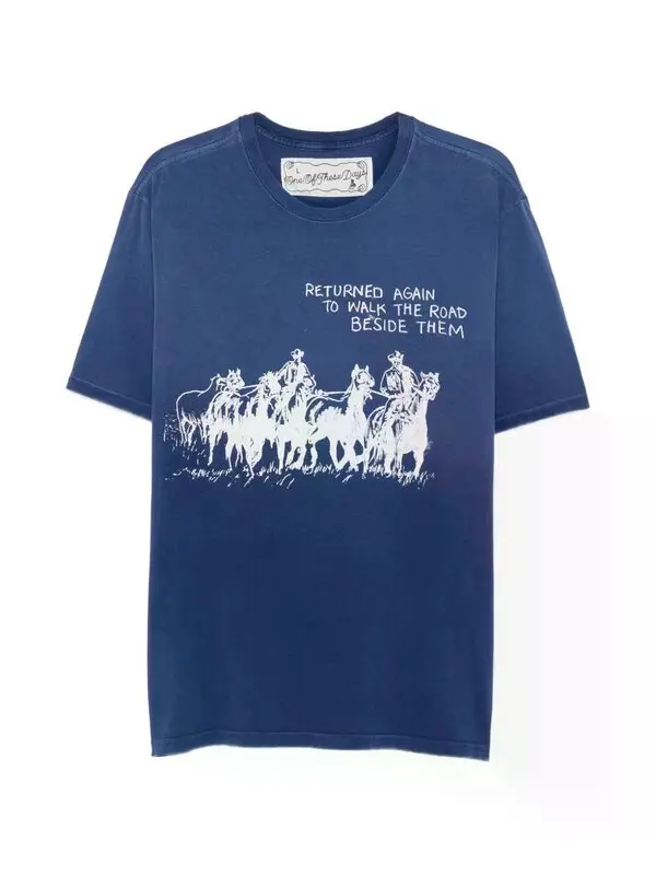 ONE OF THESE DAYS Graphic-print Cotton T-shirt - Blue