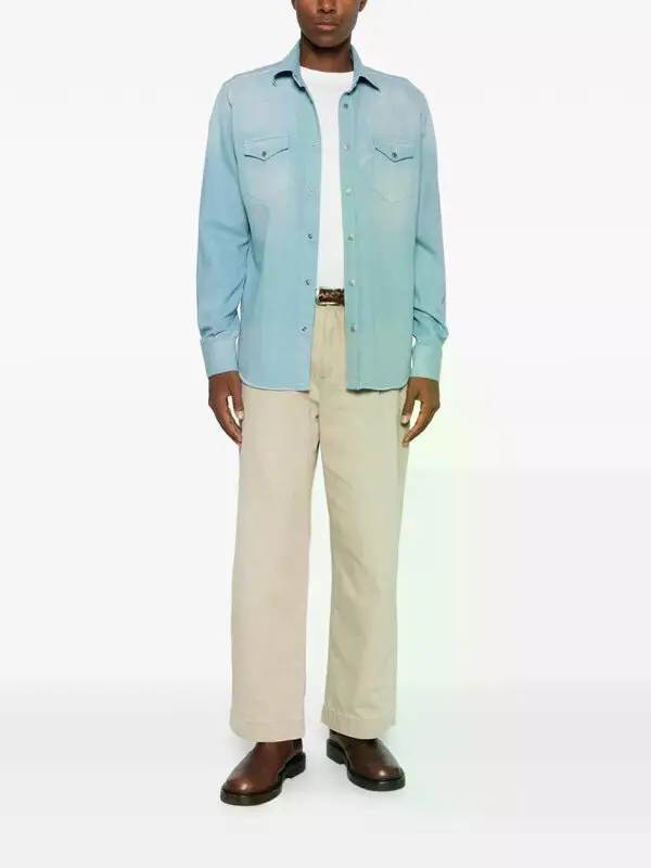 SARTORIO NAPOLI Faded-effect Western-yoke Shirt