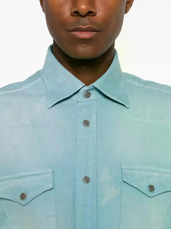SARTORIO NAPOLI Faded-effect Western-yoke Shirt
