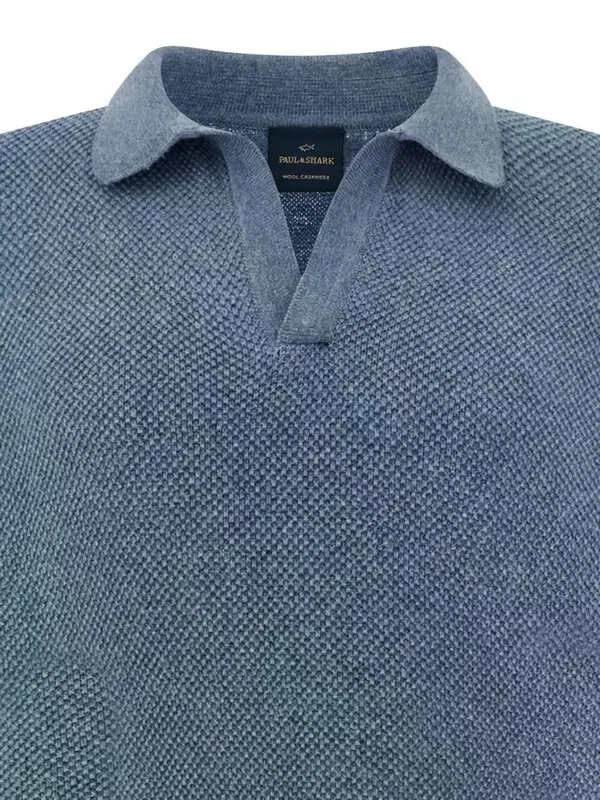 Paul & Shark Open-collar Long-sleeve Knitted T-shirt