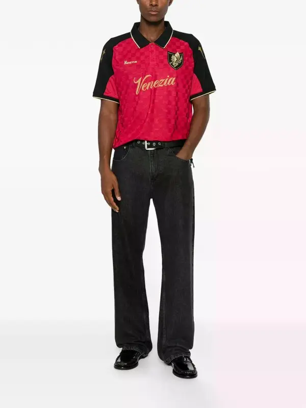 VENEZIA FC Logo-patch Checkered Polo Shirt