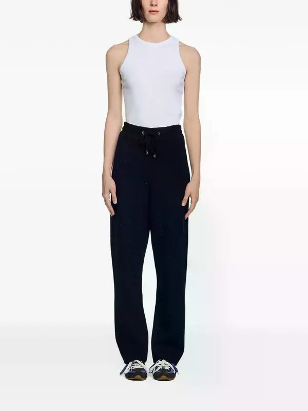 Sandro Rhinestone-embellished Drawstring Track Pants