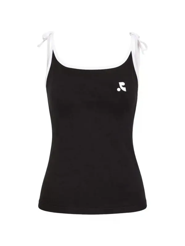 REST & RECREATION Tie-strap Logo-print Top - Black