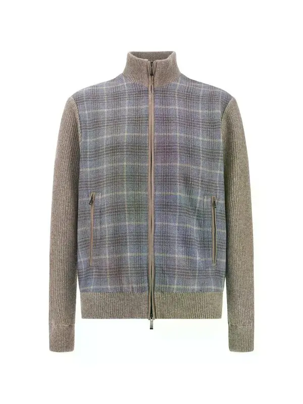Paul & Shark Tartan-check Zip-up Cardigan