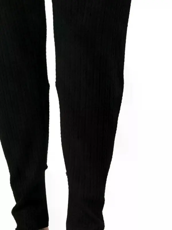 TESSITURA Ribbed-knit Low-crotch Track Pants