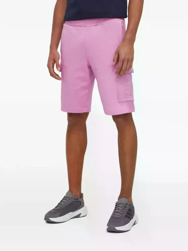 EA7 Logo-embroidered Track Shorts - Pink