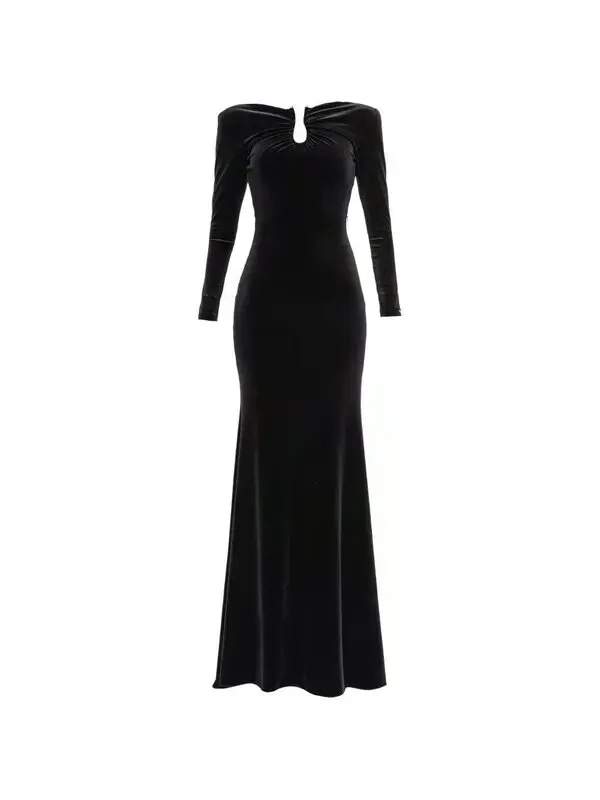NISSA Velvet Open-back Maxi Dress
