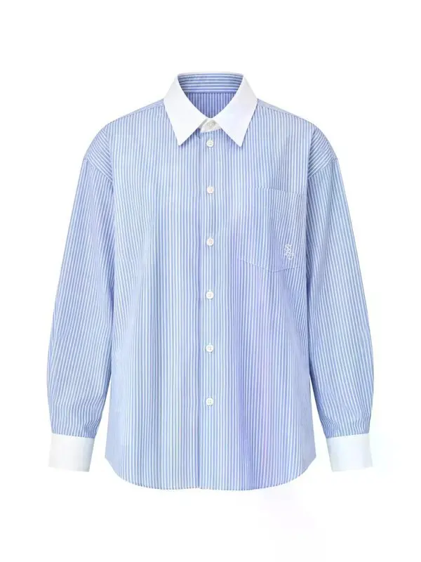 Sporty & Rich Src Oversized Striped Shirt - Blue
