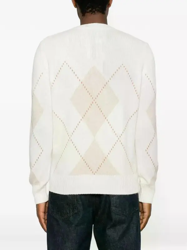 FILERIA Argyle-pattern Crew Neck Sweater