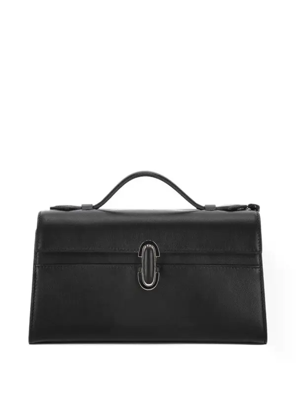 Savette Turn-lock Leather Tote Bag