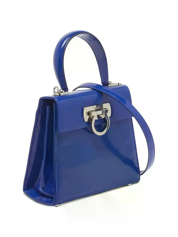 FERRAGAMO Small Gancio Patent Calf Leather Handle Bag