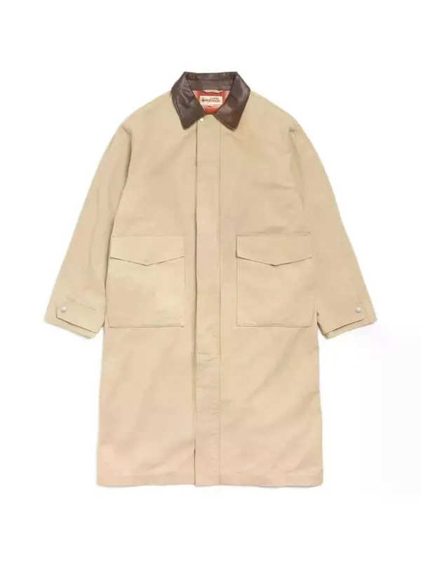StÜssy Leather-collar Cotton Coat