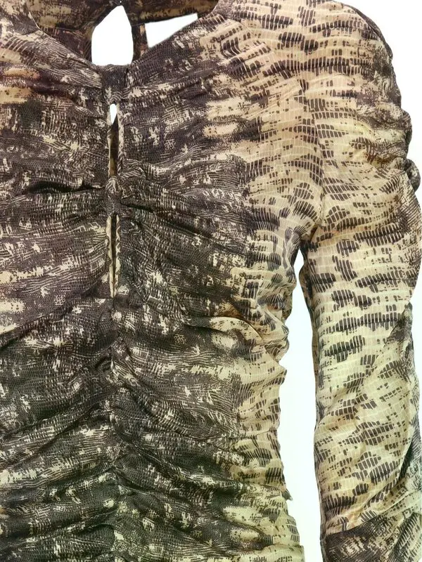 Isabel Marant Étoile Ruched Snakeskin-print Top - Brown