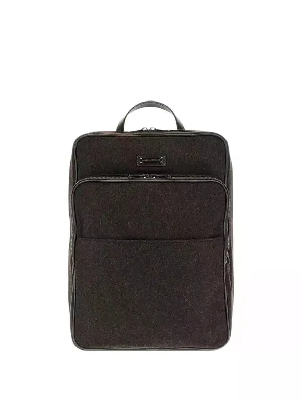 Paul & Shark Leather-trim Cashmere Backpack - Brown